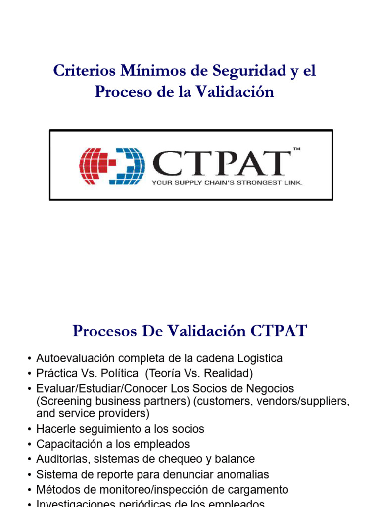 CTPAT Validation Process - AEO Py - Compressed | PDF