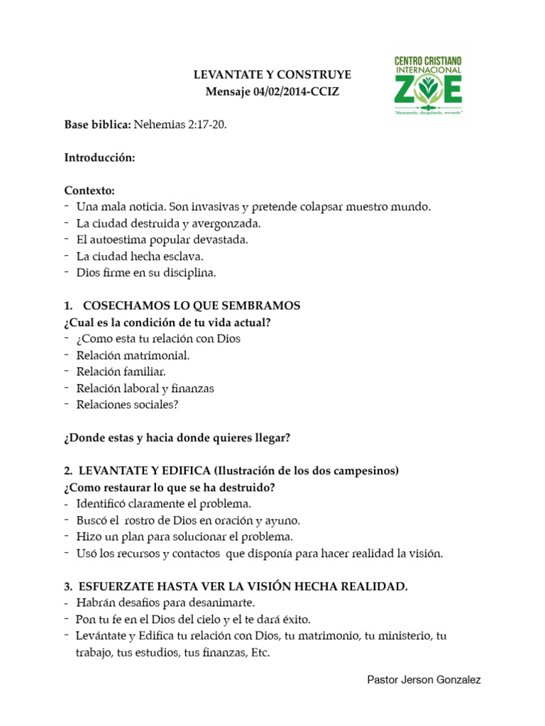 Levantate y Edifica | PDF