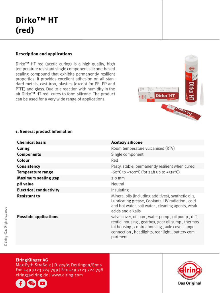 Dirko HT Rot TDB 2020 ENG | PDF | Silicone | Oil