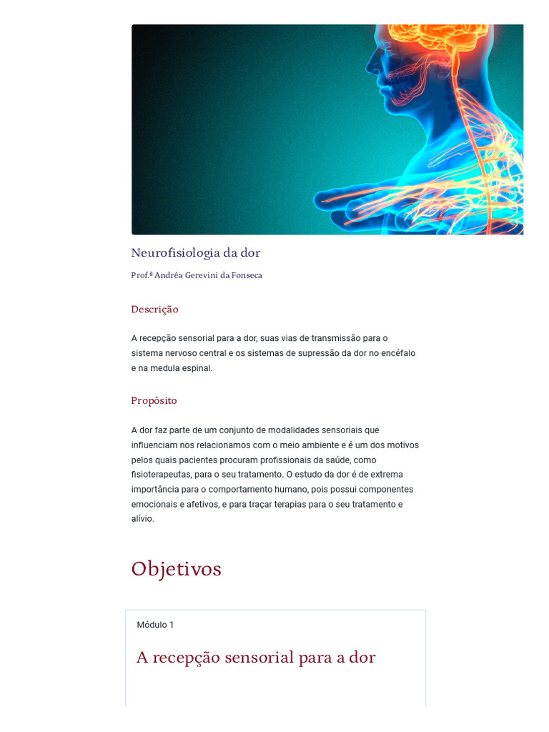 Neurofisiologia Da Dor | Download grátis PDF | Dor | Nervo
