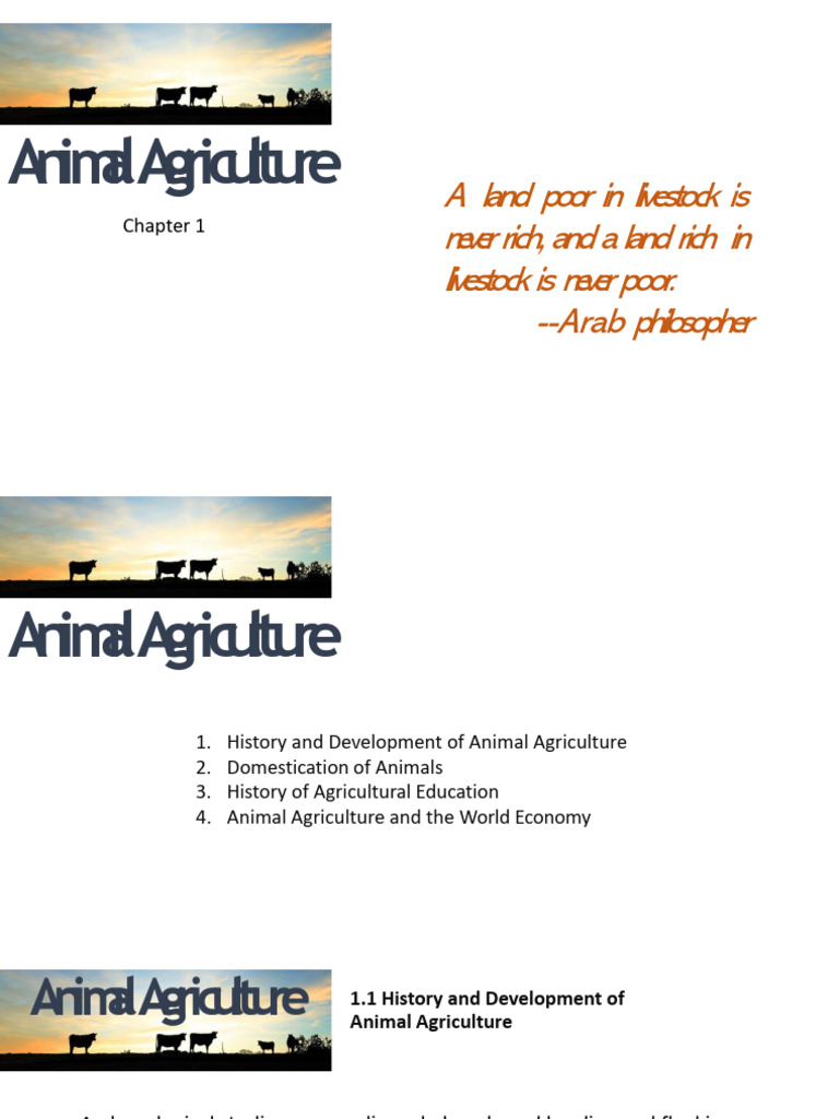 C2 Histroy of Animal Science 1 | PDF | Agriculture | Cattle