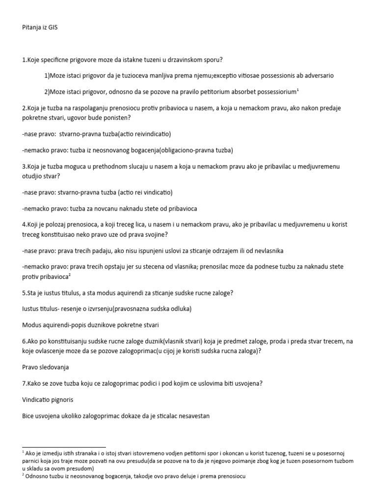Pitanja Iz GIS | PDF