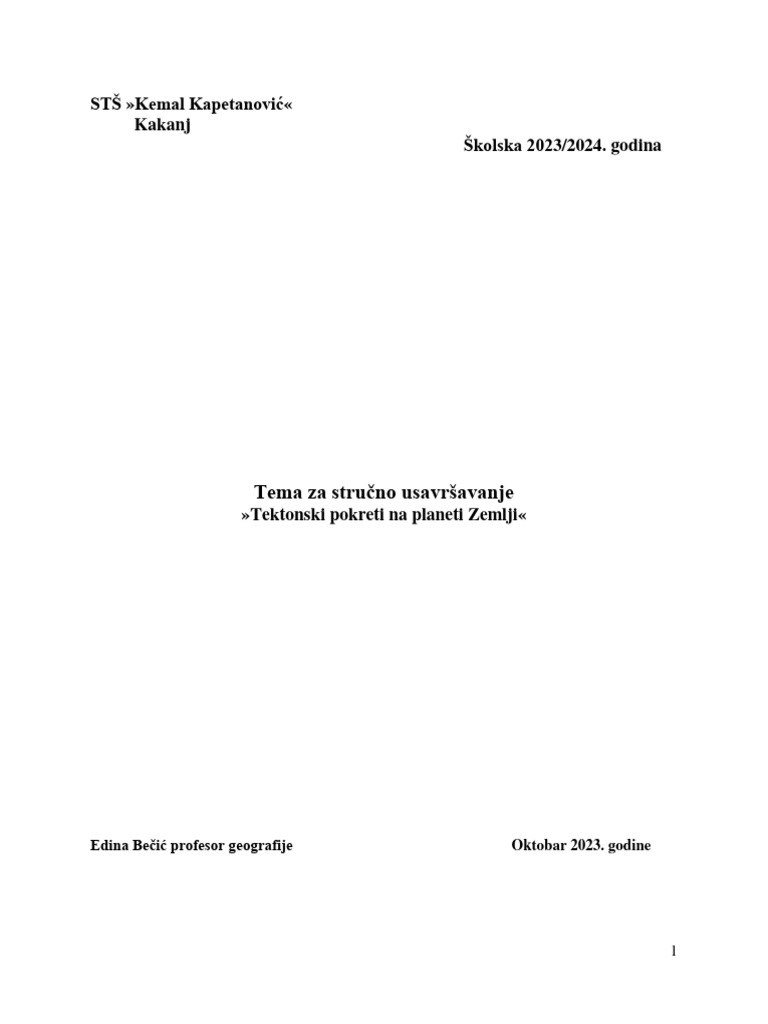 Tektonski Pokreti Na Zemlji | PDF