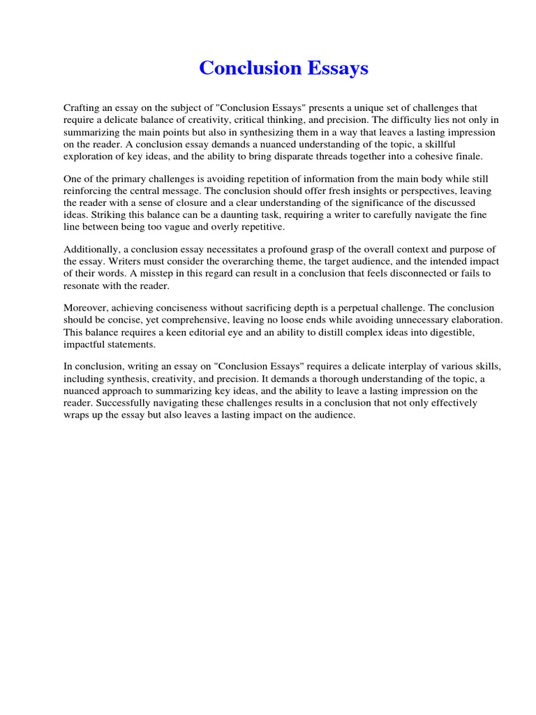 Conclusion Essays | PDF | Essays | Human Communication