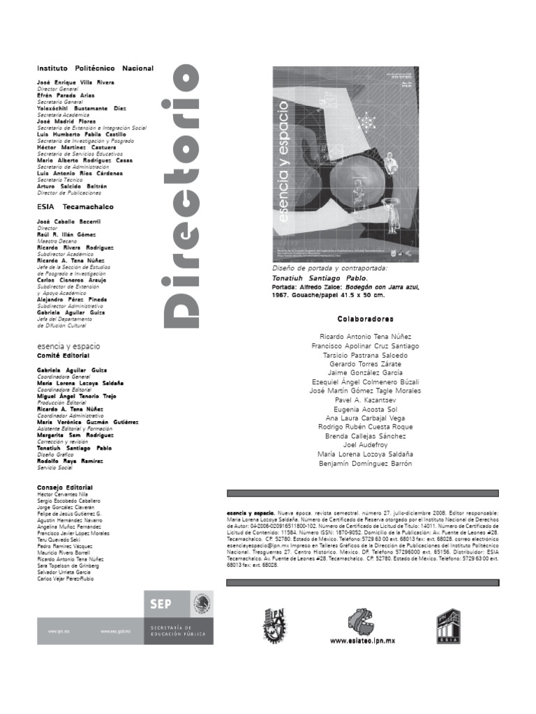 Esencia y Espacio: Comité Editorial Comité Editorial Comité Editorial Comité Editorial Comité ...