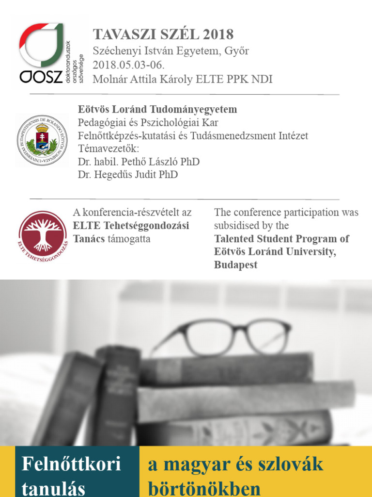 Felnőttkori Tanulás A Magyar És Szlovák Börtönökben | PDF