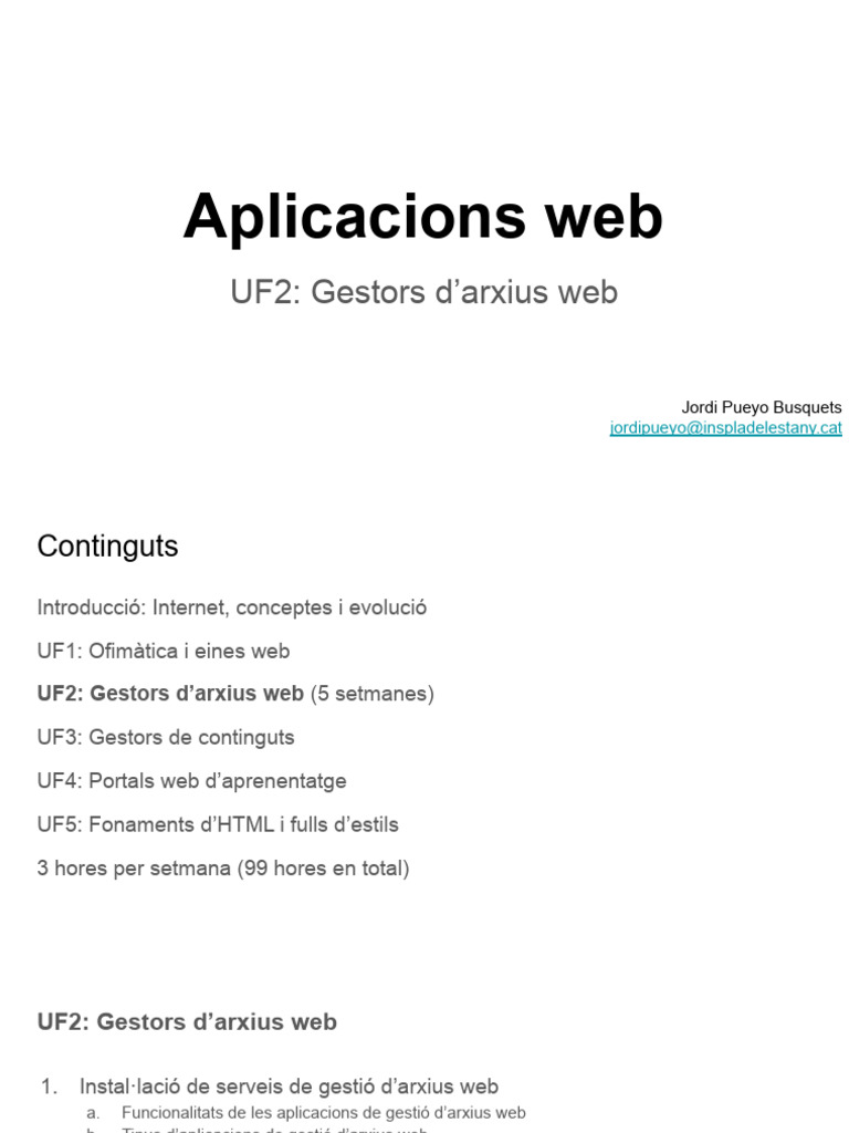 Apunts UF2 - Aplicacions Web | PDF