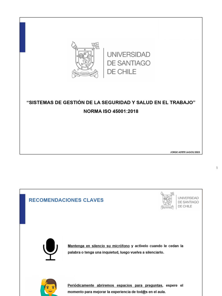 SGSST Iso45k Usach | PDF | Planificación | Business