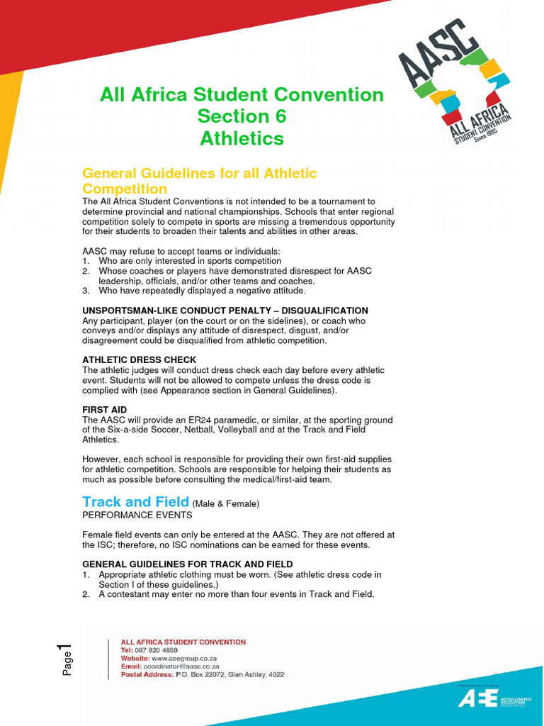 AASC Athletics Guidelines Updated 02 2022 | PDF | Bow And Arrow | Arrow