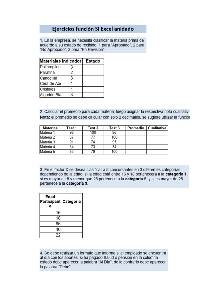 3B Ejercicios Excel 24-7 | Descargar gratis PDF | Informática | Hardware de la computadora