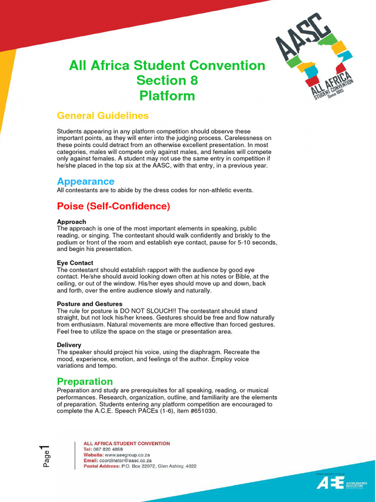 AASC Student Convention Guidelines | PDF | Rhetoric | Sermon