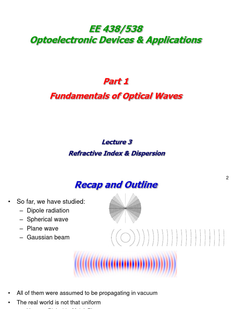 1 - Waves 3 - Refractive Index | PDF