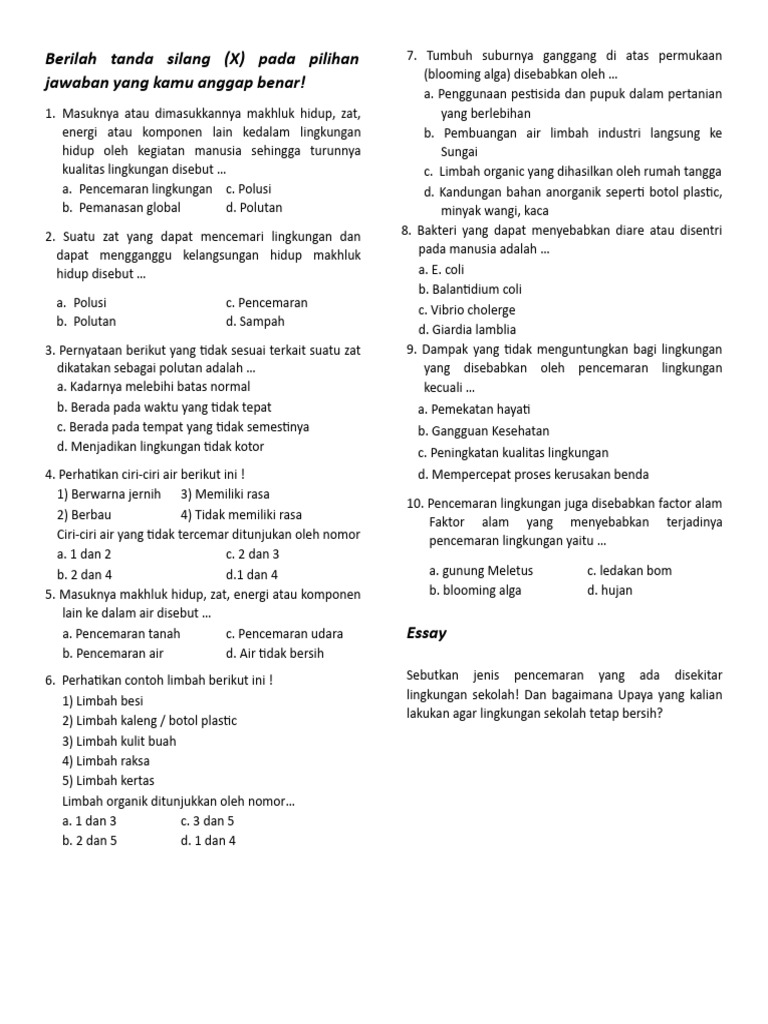 Latihan Soal Kls 7 Feb24 | PDF | Griya & Taman | Kesehatan Holistik