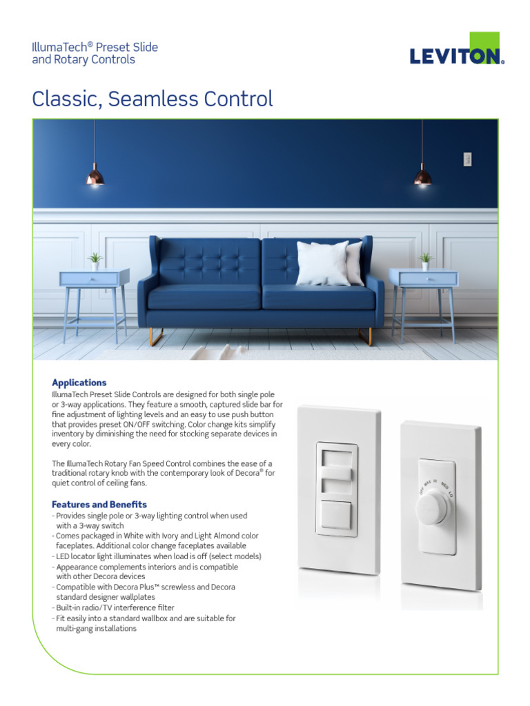 Leviton IllumaTech Product Bulletin | PDF | Compact Fluorescent Lamp ...