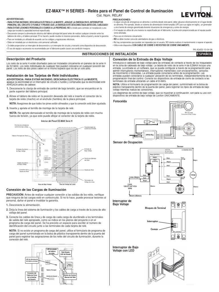 Install Sheet EZ-MAX H Relay Panel Spanish PK-A3453!10!04-0A | PDF ...