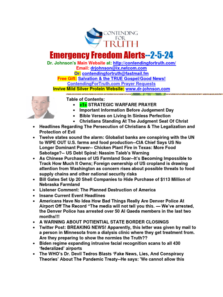 Emergency Freedom Alert 2 5 24 | PDF | Pancreas