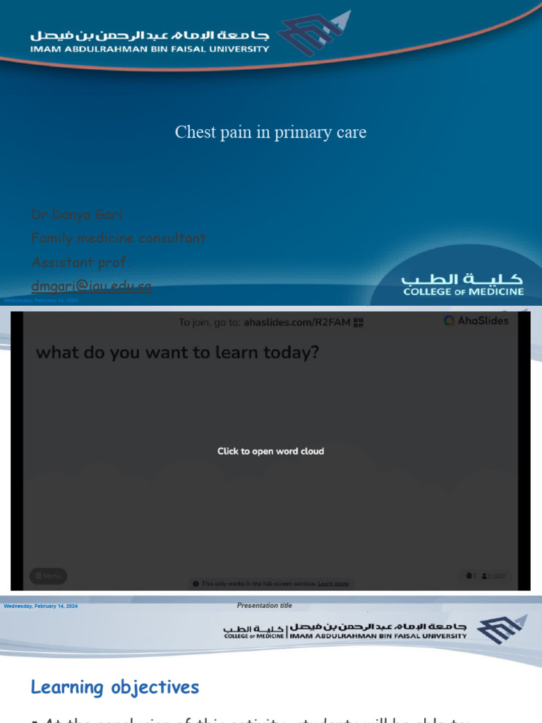 Chest Pain Presentation and Resp Symp - 20231) | PDF | Thorax ...