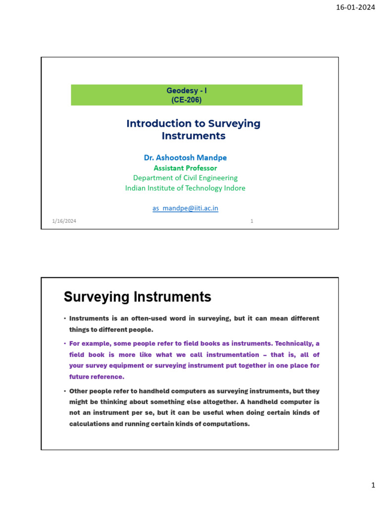 Introduction To Surveying Instruments | Download Free PDF | Surveying | Compass