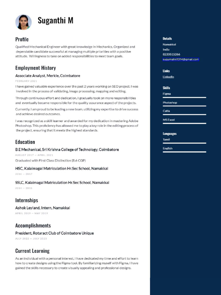 Suganthi Resume | PDF