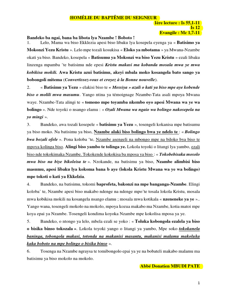 Bapteme Du Seigneur 2024 | PDF