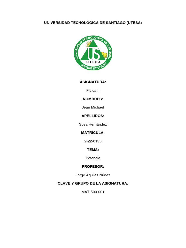 Potencia Pdf Fuerza Vatio