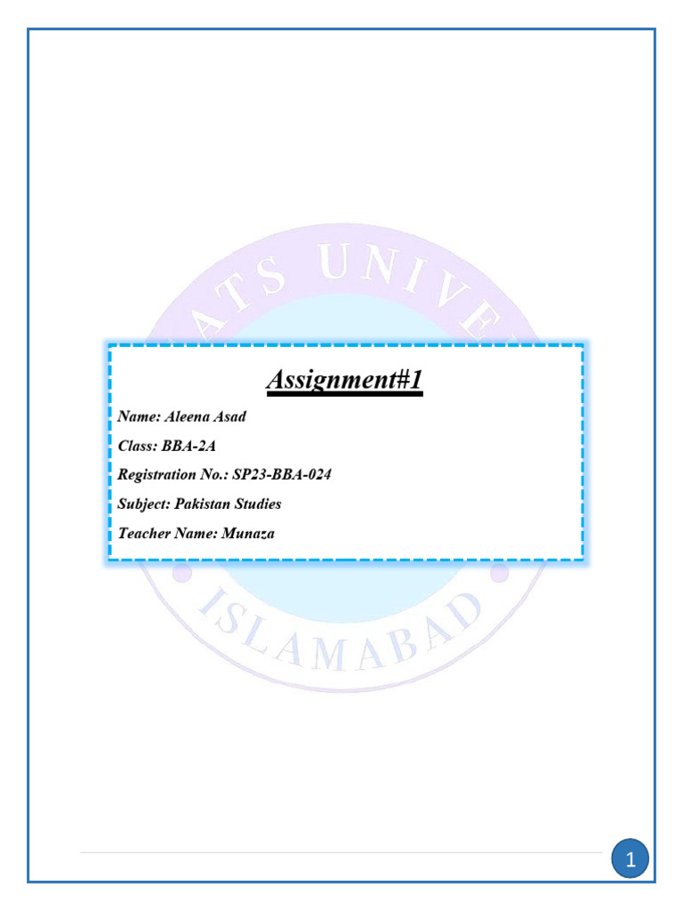 Pakistan Studies Assignment 1 | PDF | Caliphate