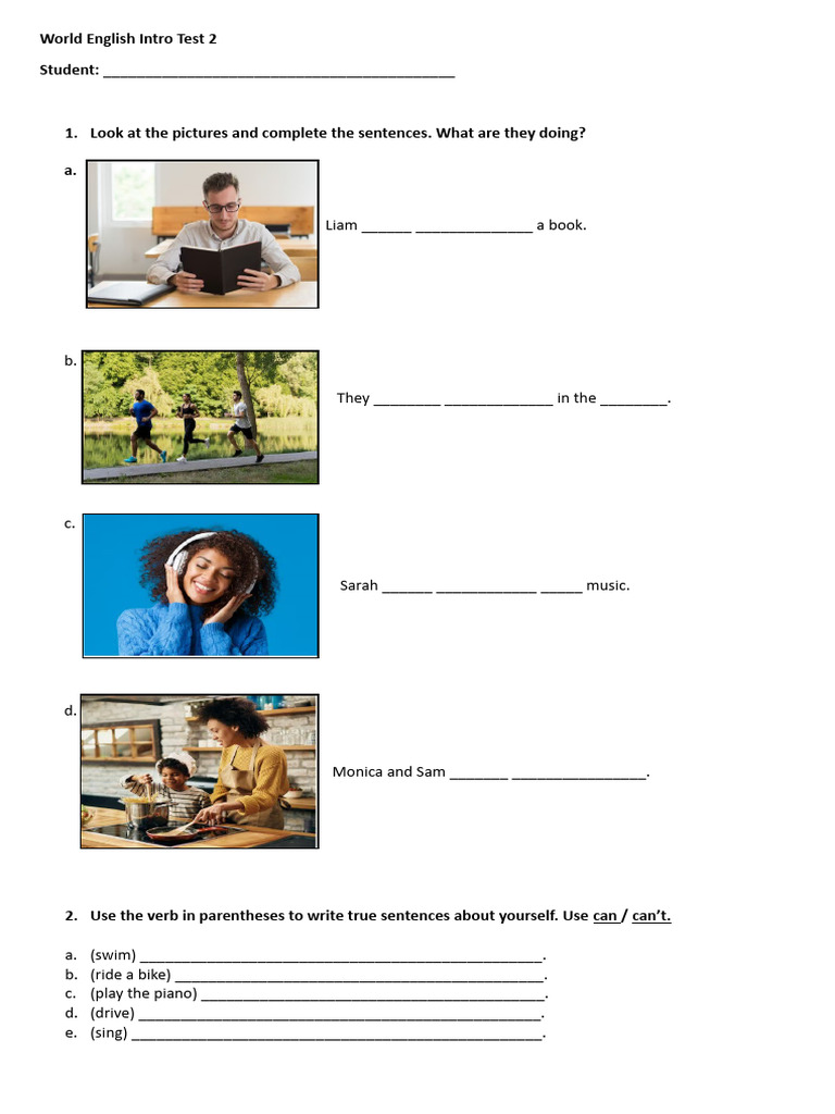 World English Intro Test 2 Guide | PDF | Cakes