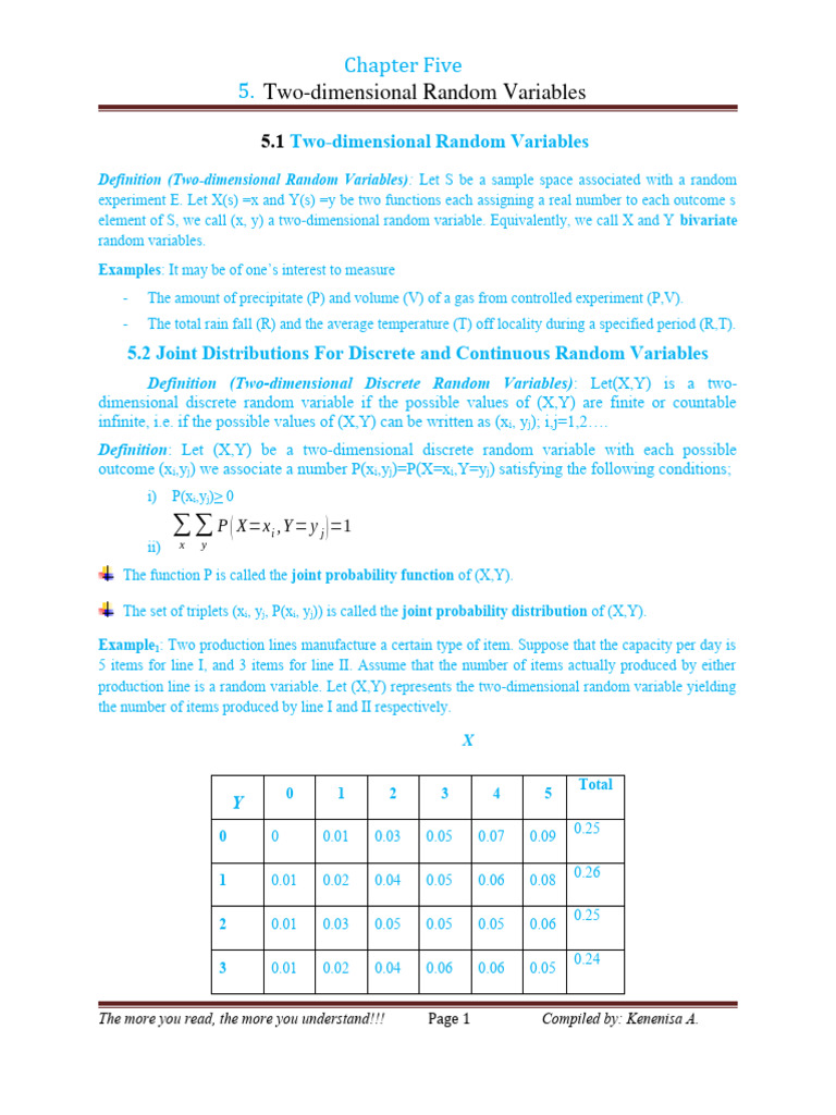 CH 1 | PDF | Probability Distribution | Random Variable