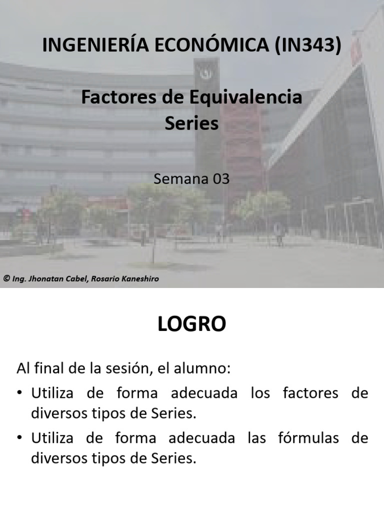 Semana 3 - Factores de Equivalencia - Series 23-2 | PDF | Inflación ...