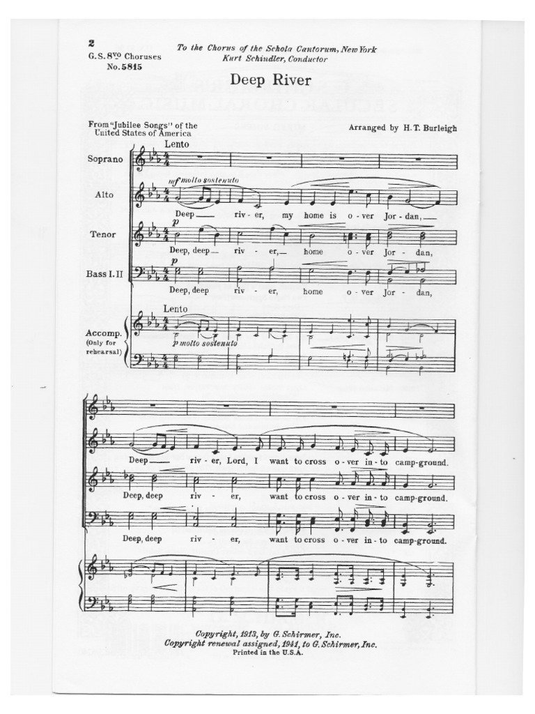 BURLEIGH Deep River SATB | PDF