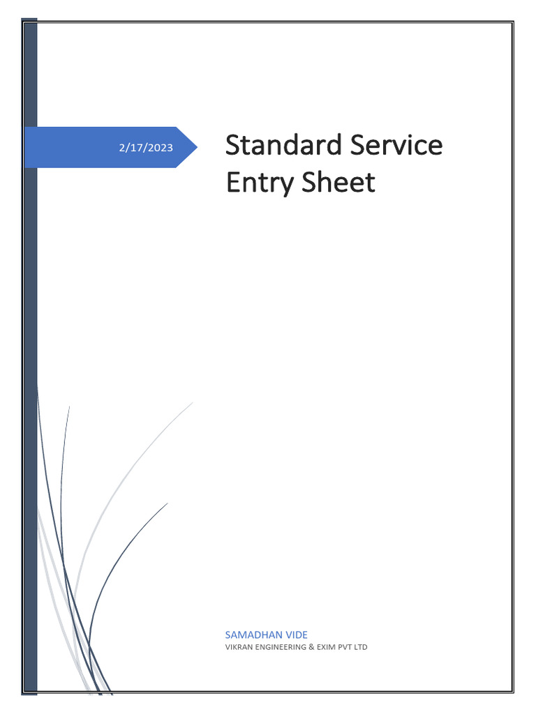 Standard Service Entry Sheet | PDF | Computing | Information Technology