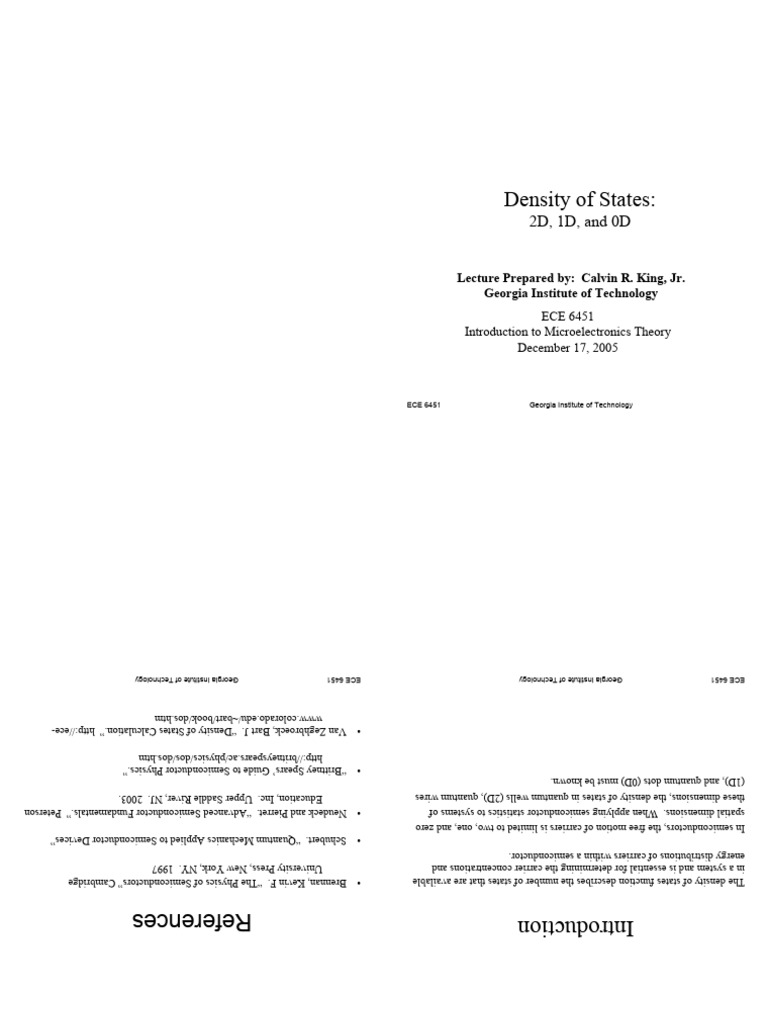 King Notes Density of States 2D1D0D - Booklet | PDF
