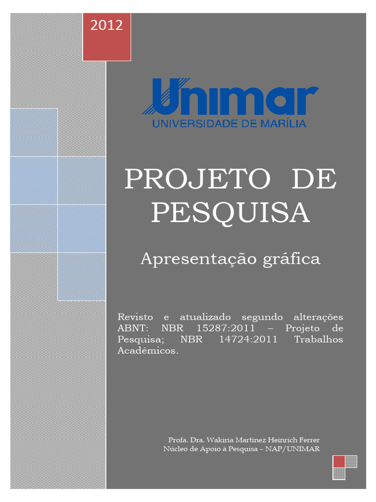 Modelo De Projeto De Pesquisa Unimar Pdf