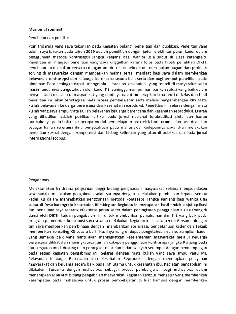 Mission Statement Serdos 2021 | PDF