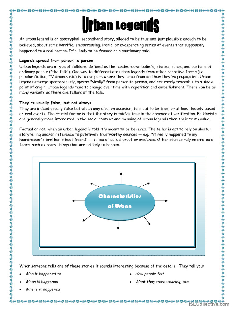 Urban Legends | PDF | Folklore | Legends