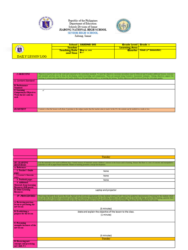 DLL New Format 2 | PDF | Learning | Teachers