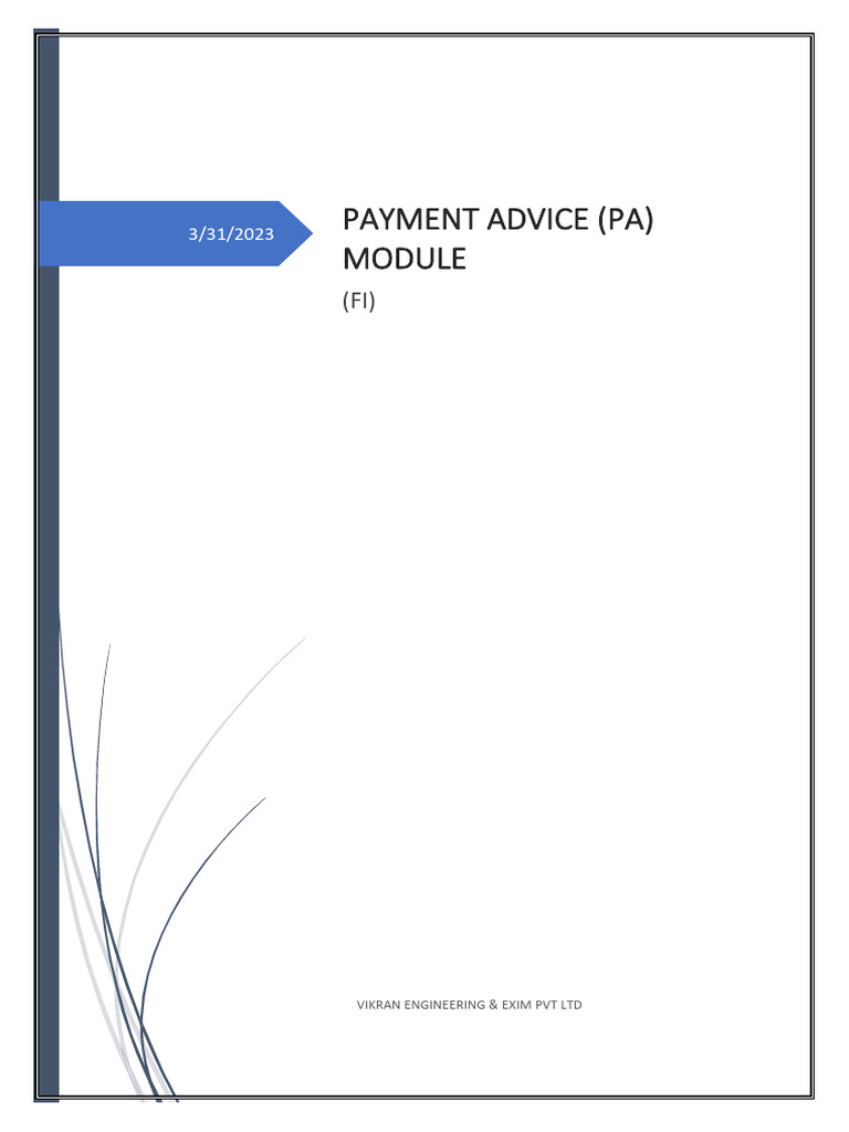Payment Advice (Pa) Module | PDF | Accounts Payable | Information ...
