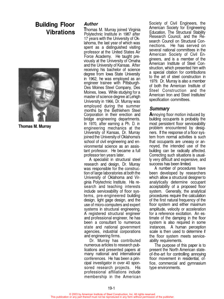 Building Floor Vibrations | PDF | Resonance | Beam (Structure)