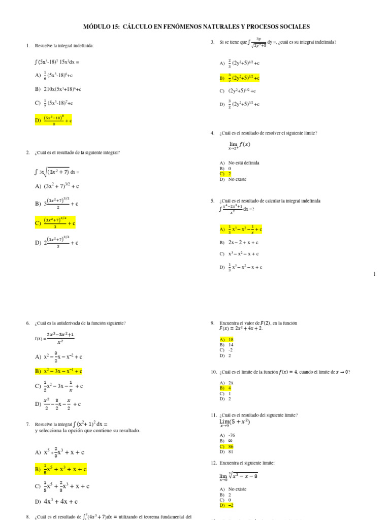 CÁLCULO EN FENÓMENOS NATURALES Y PROCESOS SOCIALES P | Descargar gratis PDF | Derivado | Integral