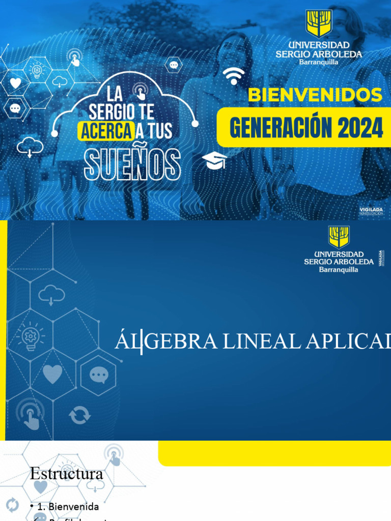 Presentación Del Cuso de Algebra Lineal | PDF