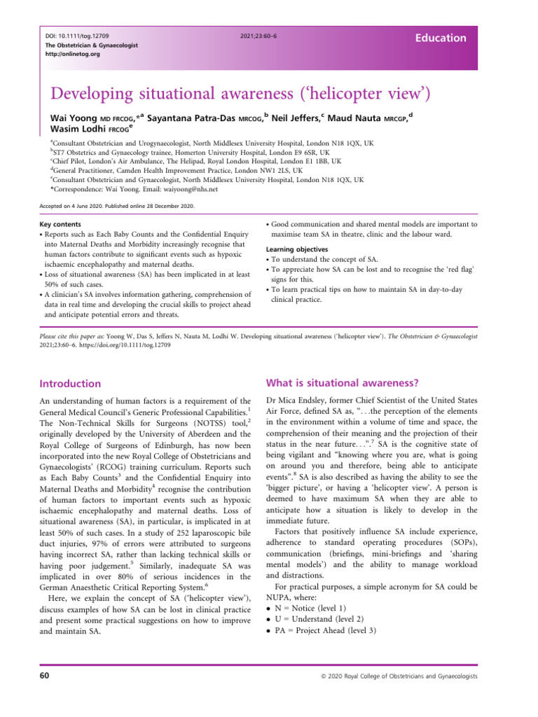 Tog 12709 | PDF | Situation Awareness | Attention