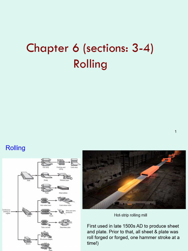 SLIDES - 13 - Sheet Metal Forming - Rolling - IV | PDF | Rolling (Metalworking) | Steel