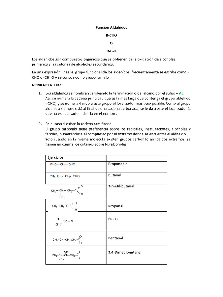 Función Aldehídos | PDF