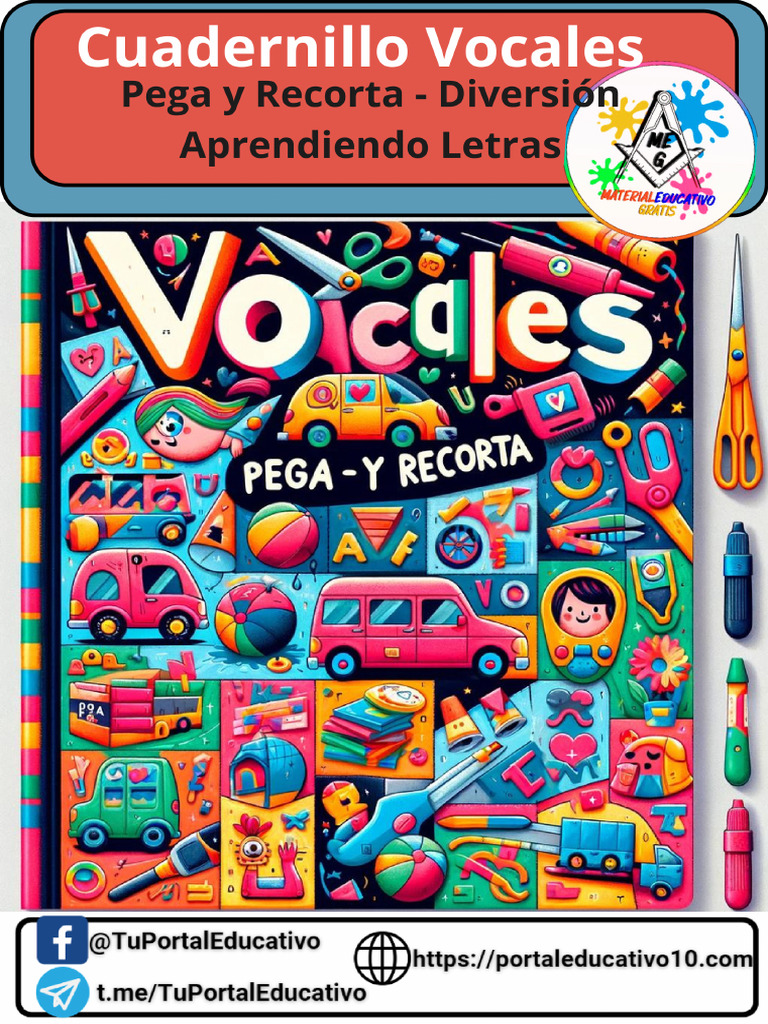 Cuadernillo Vocales Pega y Recorta - Diversión Aprendiendo Letras ...