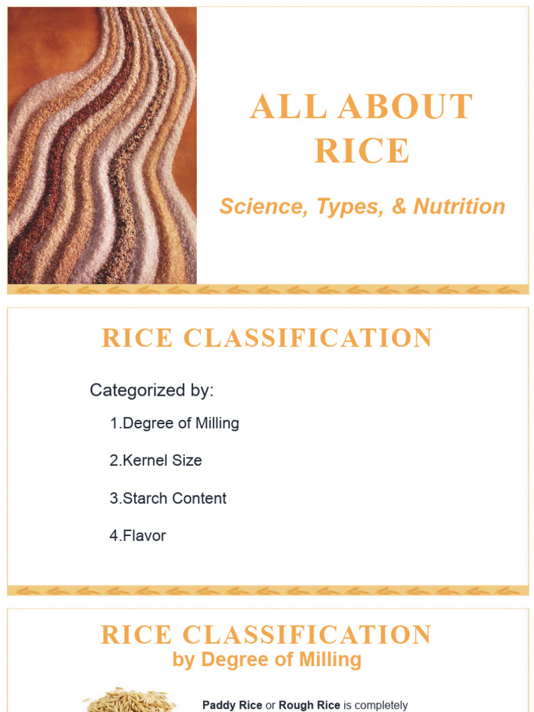 Rice Classification and Nutrition Guide | PDF | Rice | Whole Grain