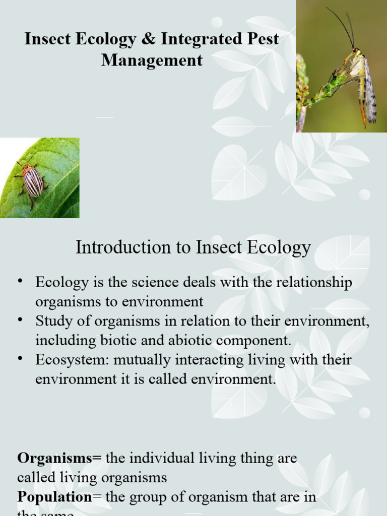 Insect Ecology for Pest Control Experts | PDF | Thermoregulation | Ecology