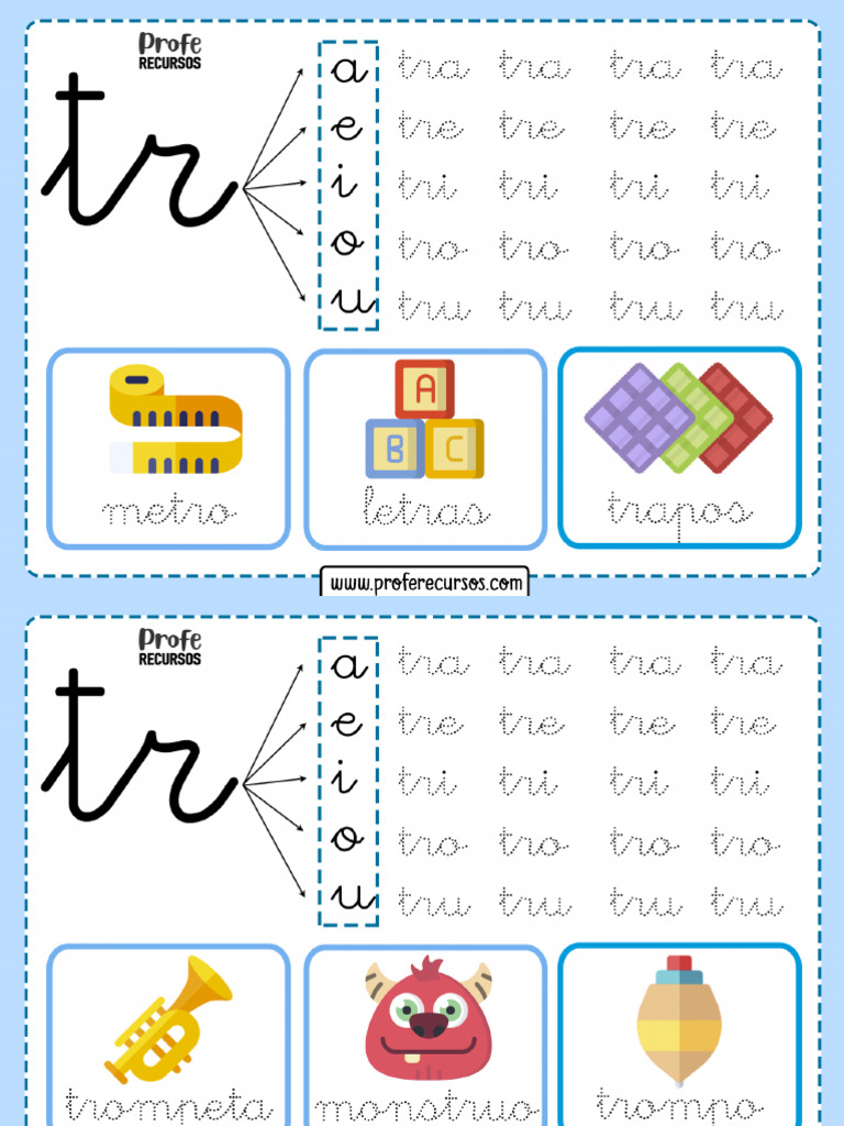 Silabas Trabadas TR (Www.proferecursos.com) | PDF