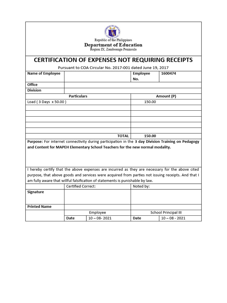 Certificate-of-Expenses-not-Requiring-Receipts-3 | PDF