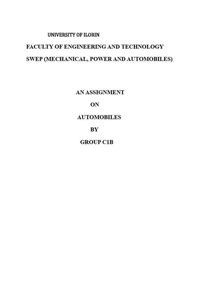 Faculty of Engineering and Technology Swep (Mechanical, Power and ...