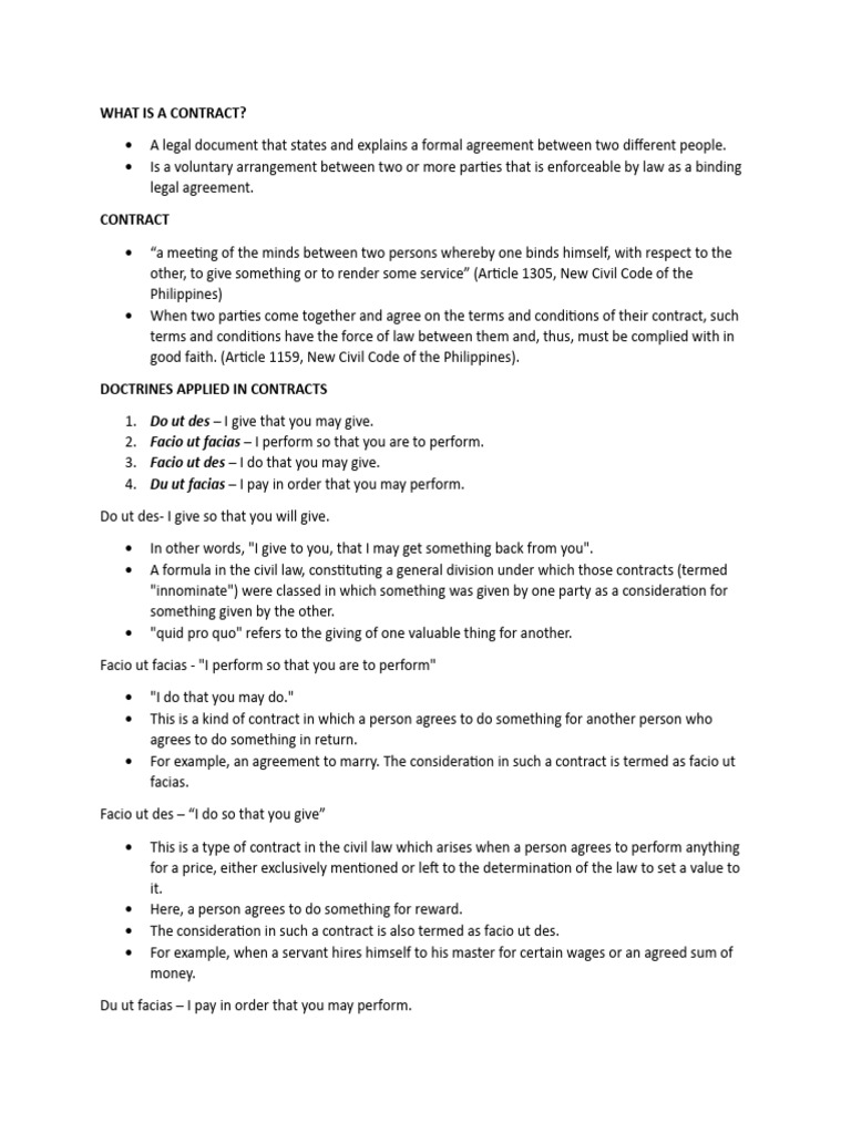 Understanding Contracts and Their Types | PDF